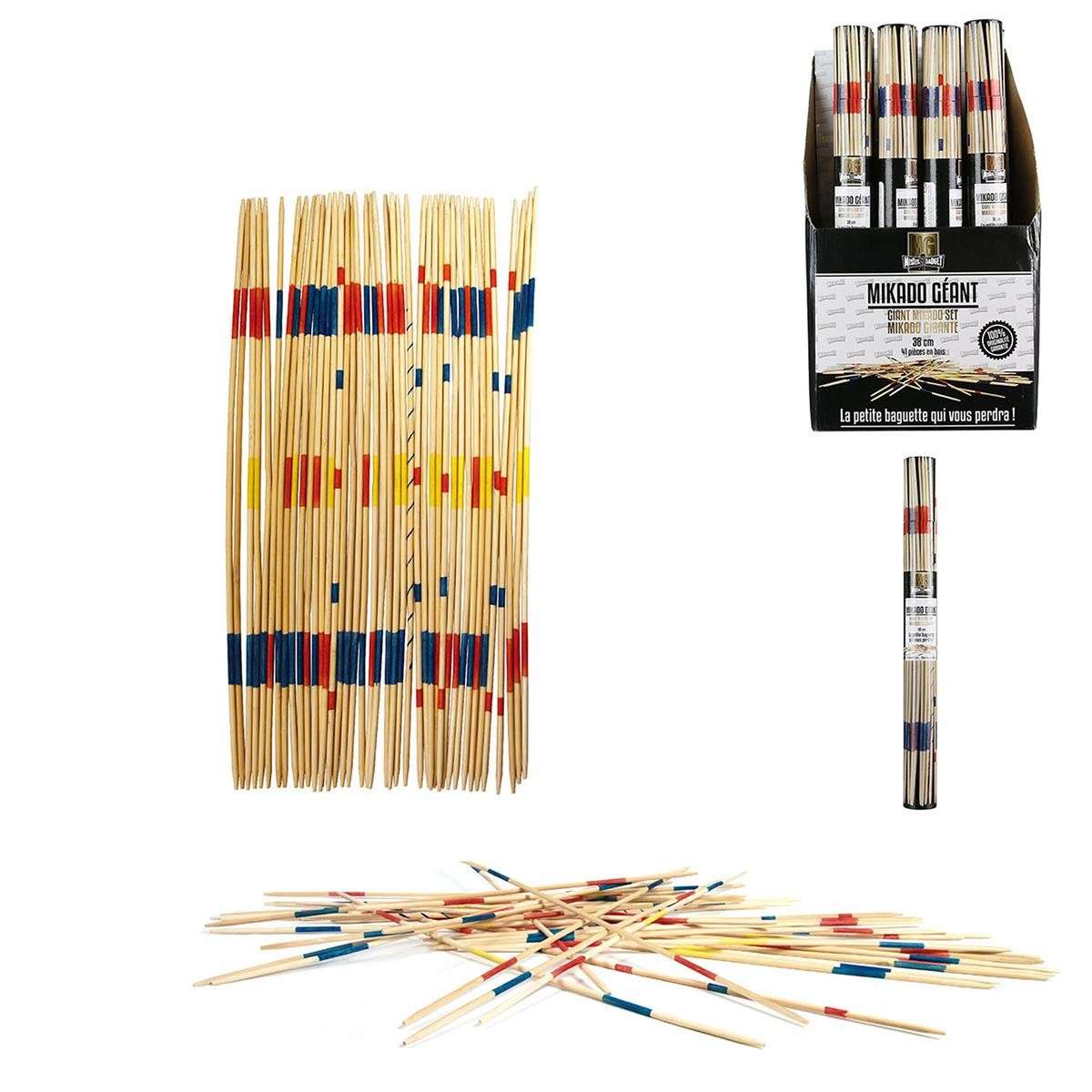 Mikado Géant 41 Pièces Bois - Jeu Famille Extérieur | BARBACADO | BARBACADO